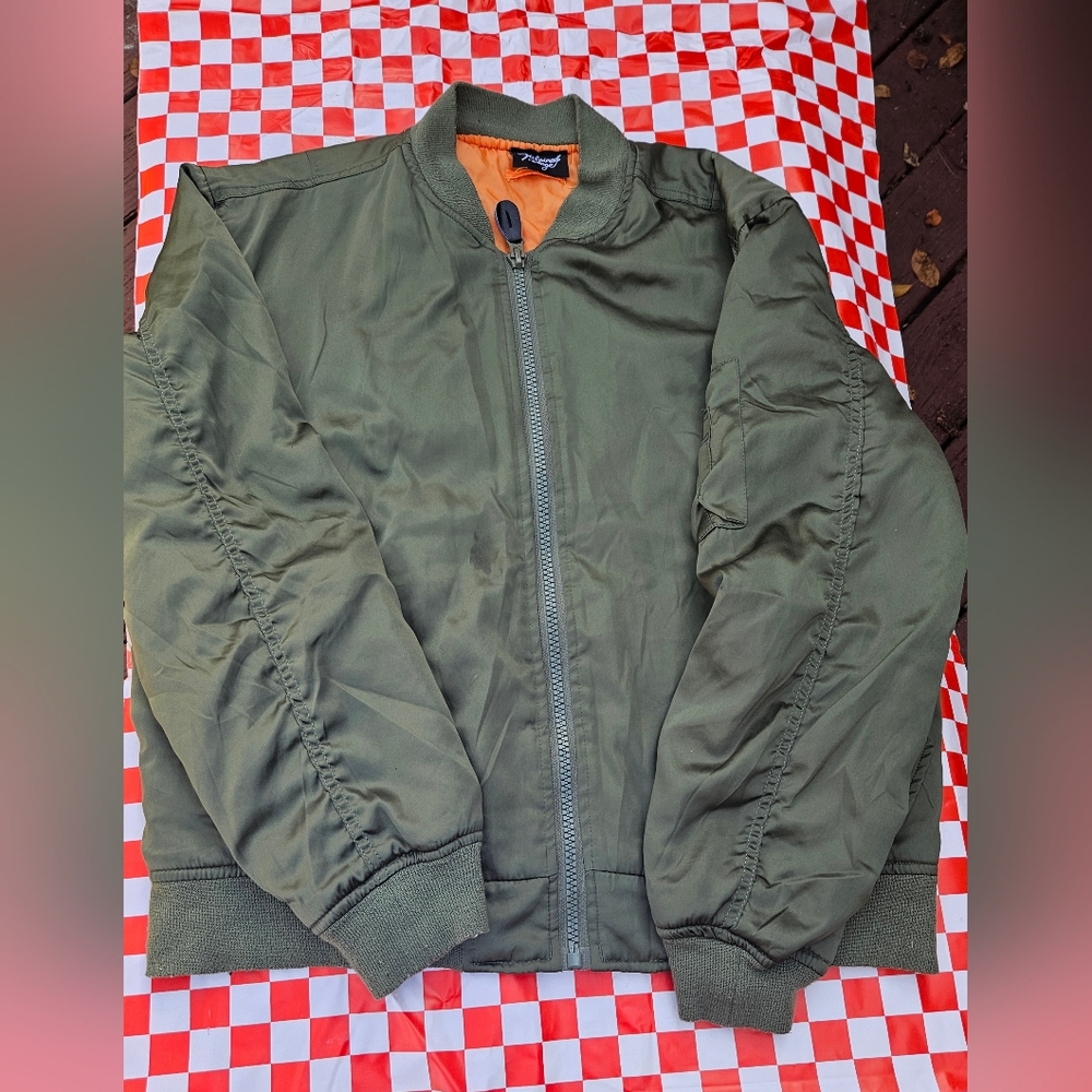 Reclaimed Vintage Silky Bomber Jacket, Men's Size Lar… - Gem